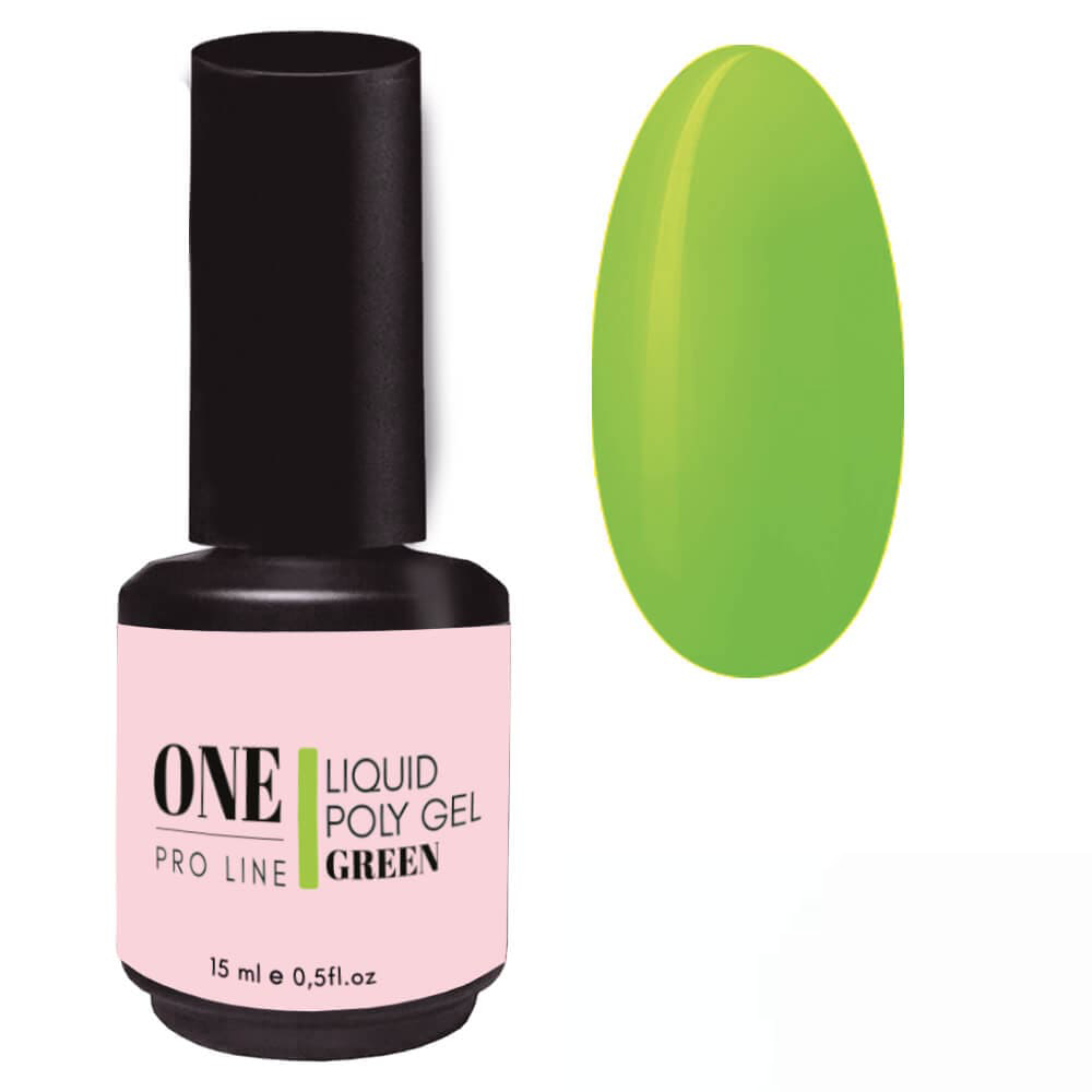 Liquid Poly Gel Green, 15 ml One Pro Line – danabeautyshop